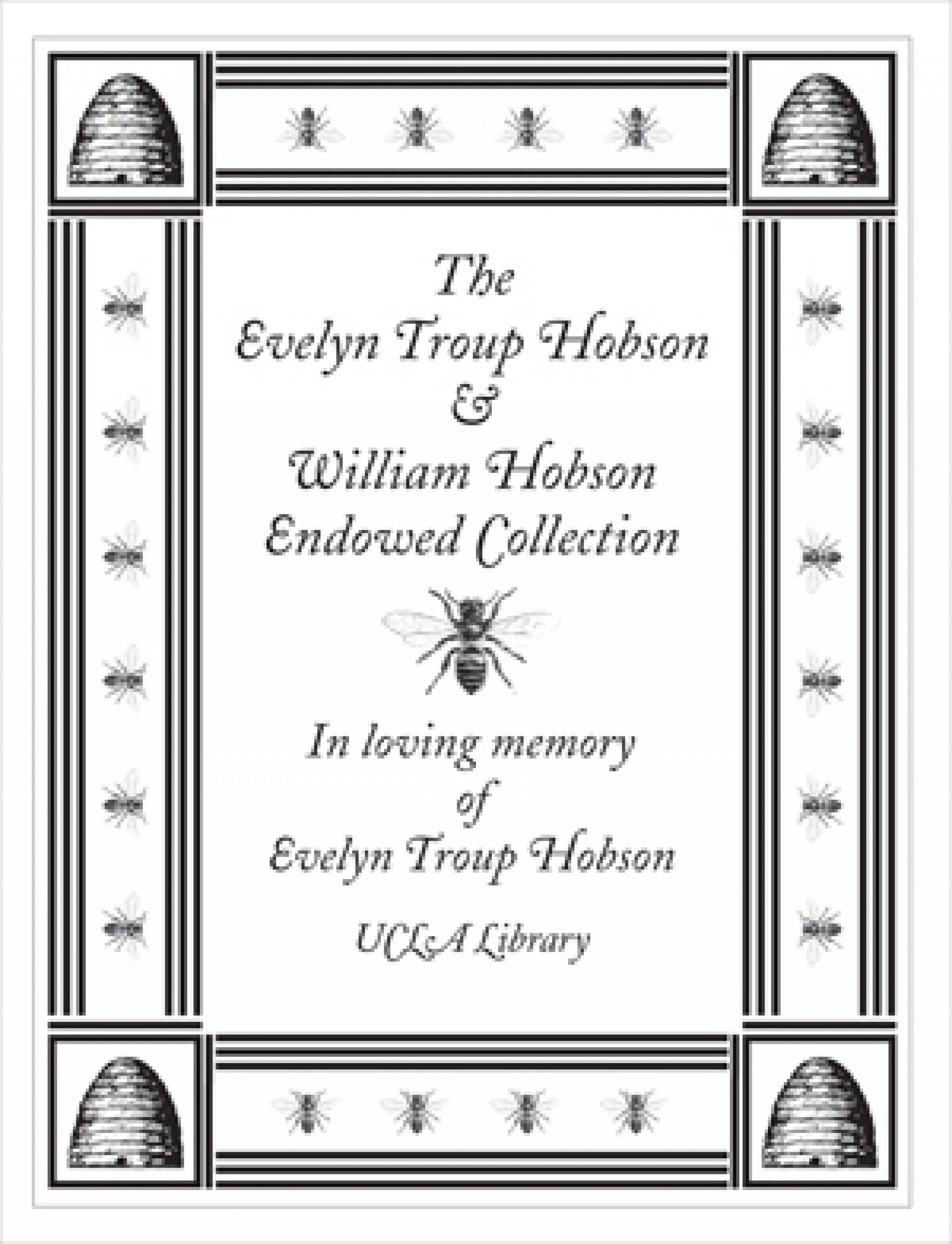 The Evelyn Troup Hobson and William Hobson Endowed Collection | UCLA ...